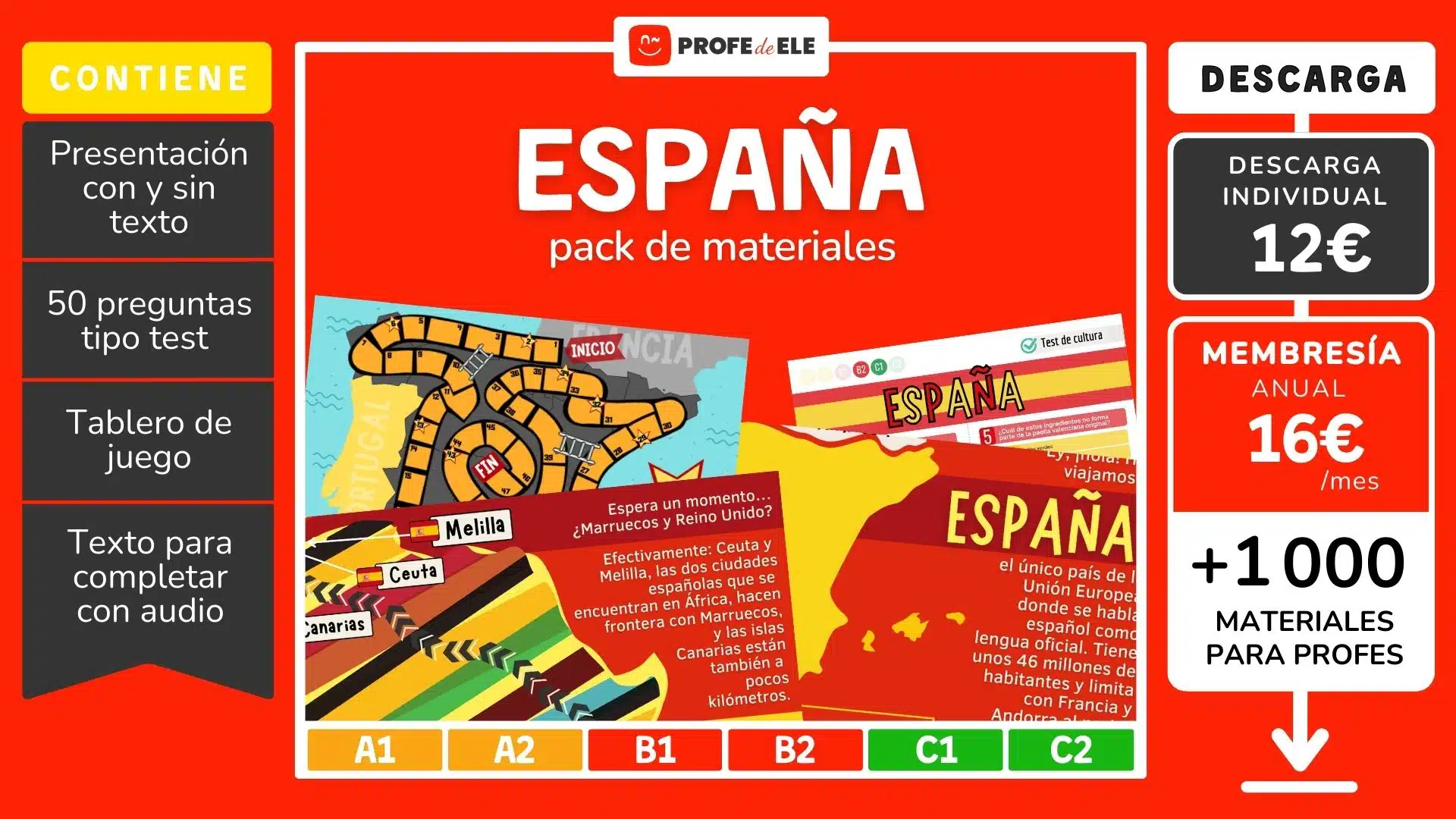 Actividad de cultura de España con vídeo y test