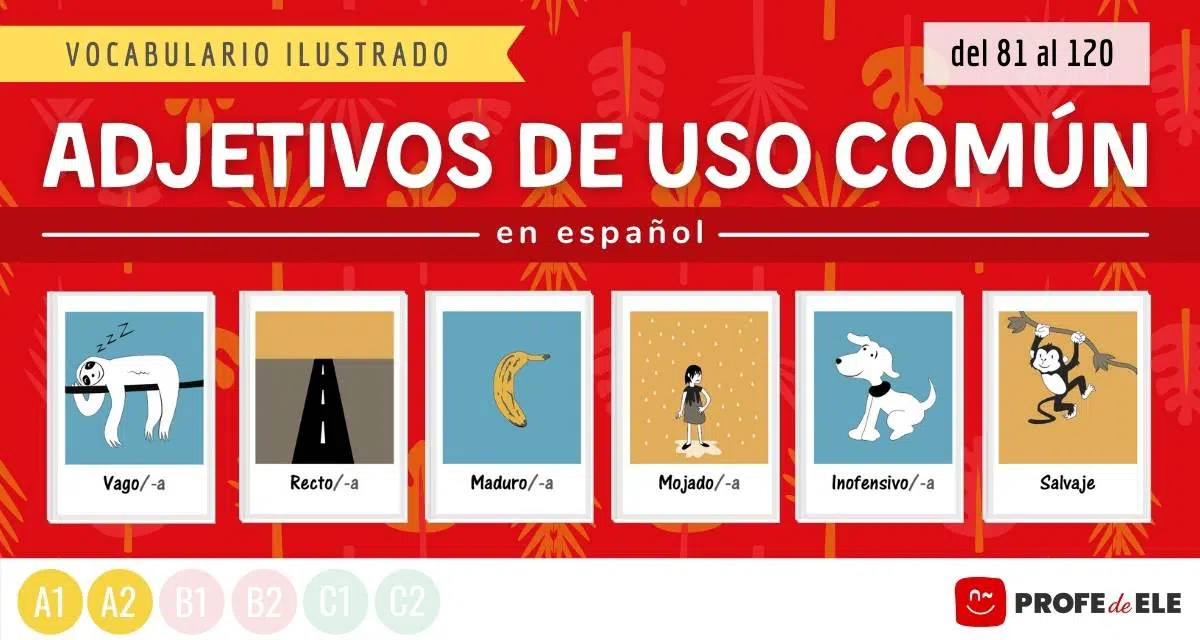 Vocabulario ilustrado de los adjetivos en español (del 81 al 120 ...