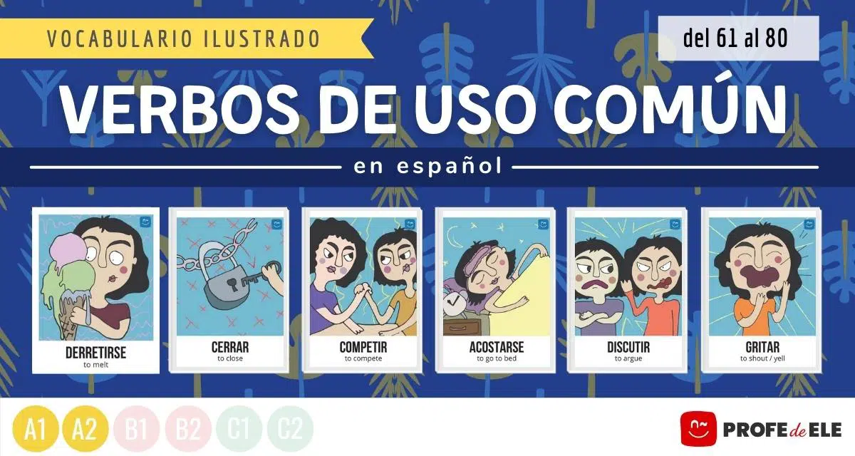 Vocabulario de los verbos en español ilustrado (del 61 al 80) - ProfedeELE