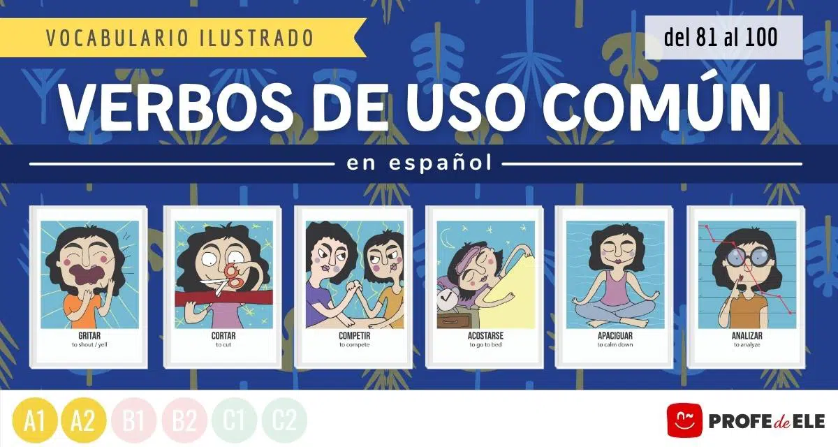 Vocabulario de los verbos en español ilustrado (del 81 al 100) - ProfedeELE