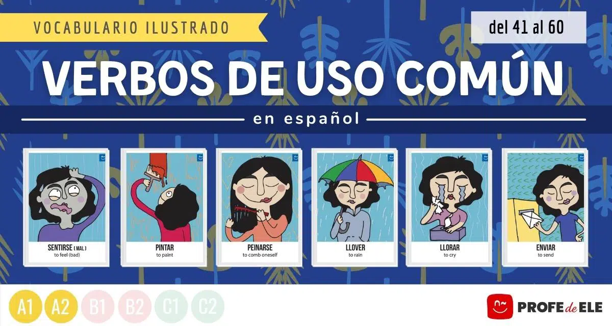 Vocabulario de los verbos en español ilustrado (del 41 al 60) - ProfedeELE