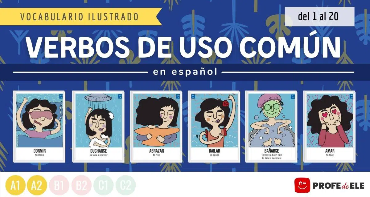 Vocabulario de los verbos en español ilustrado (del 1 al 20) - ProfedeELE