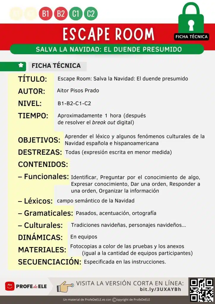 Escape Room: Salva la Navidad - ProfedeELE