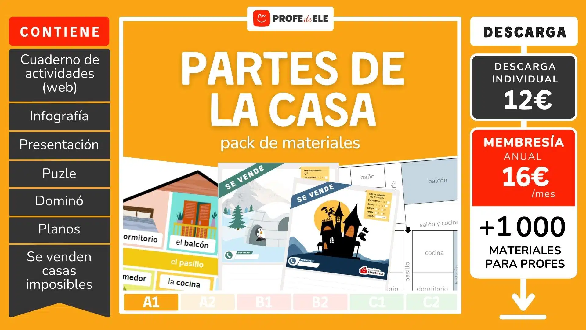 Actividad para enseñar el vocabulario de la casa – Nivel A1